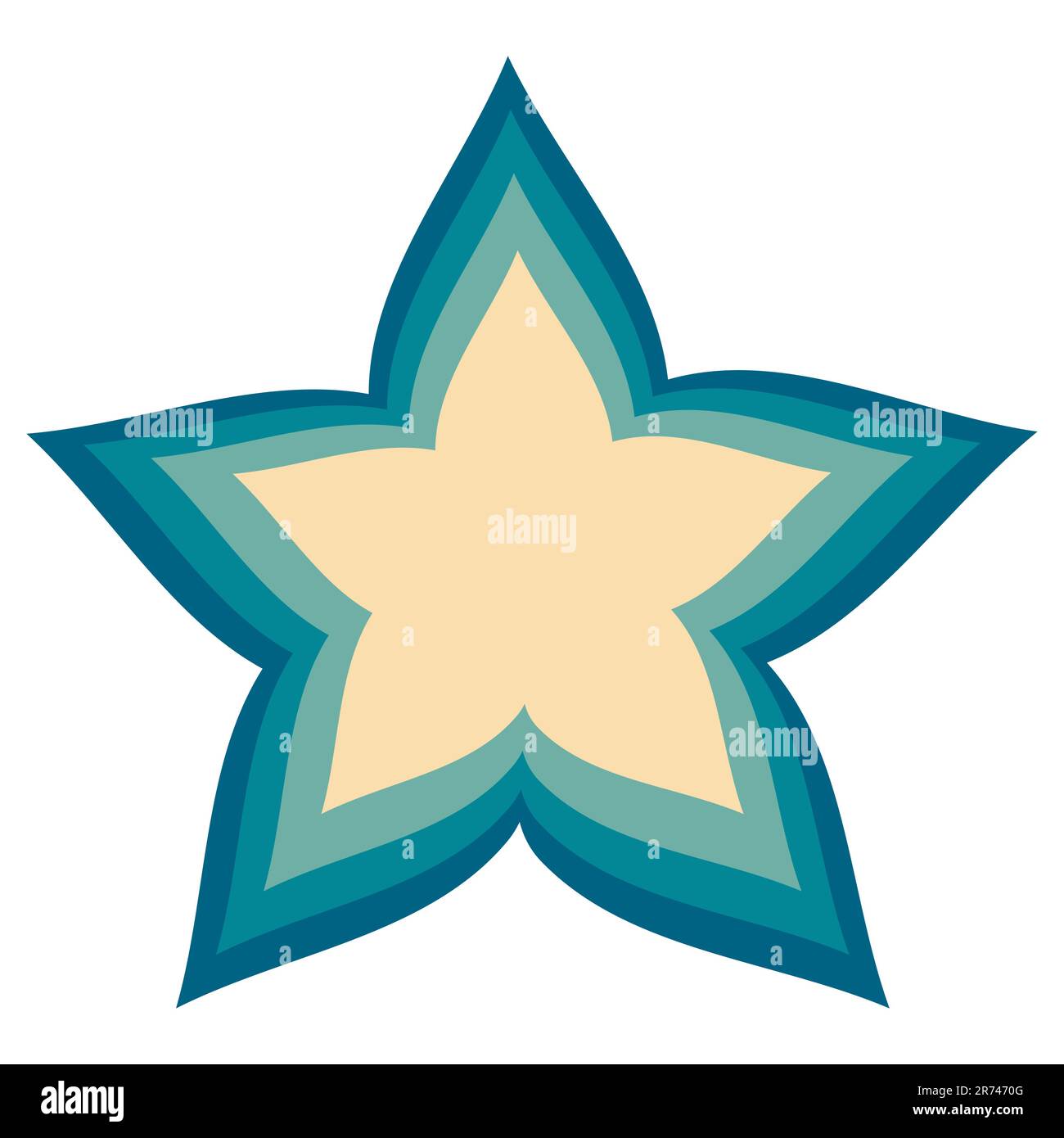 Blue monochrome paper star flower. Design element. Vector illustration ...