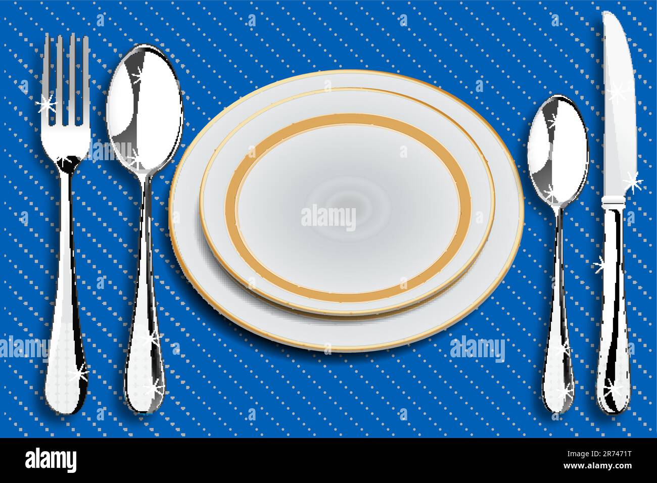 Setting plates Stock Vector Images - Alamy