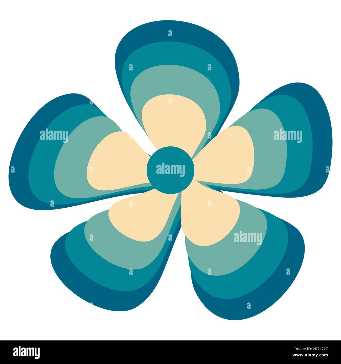 Monochrome blue paper close-up flower. Design element. Vector ...