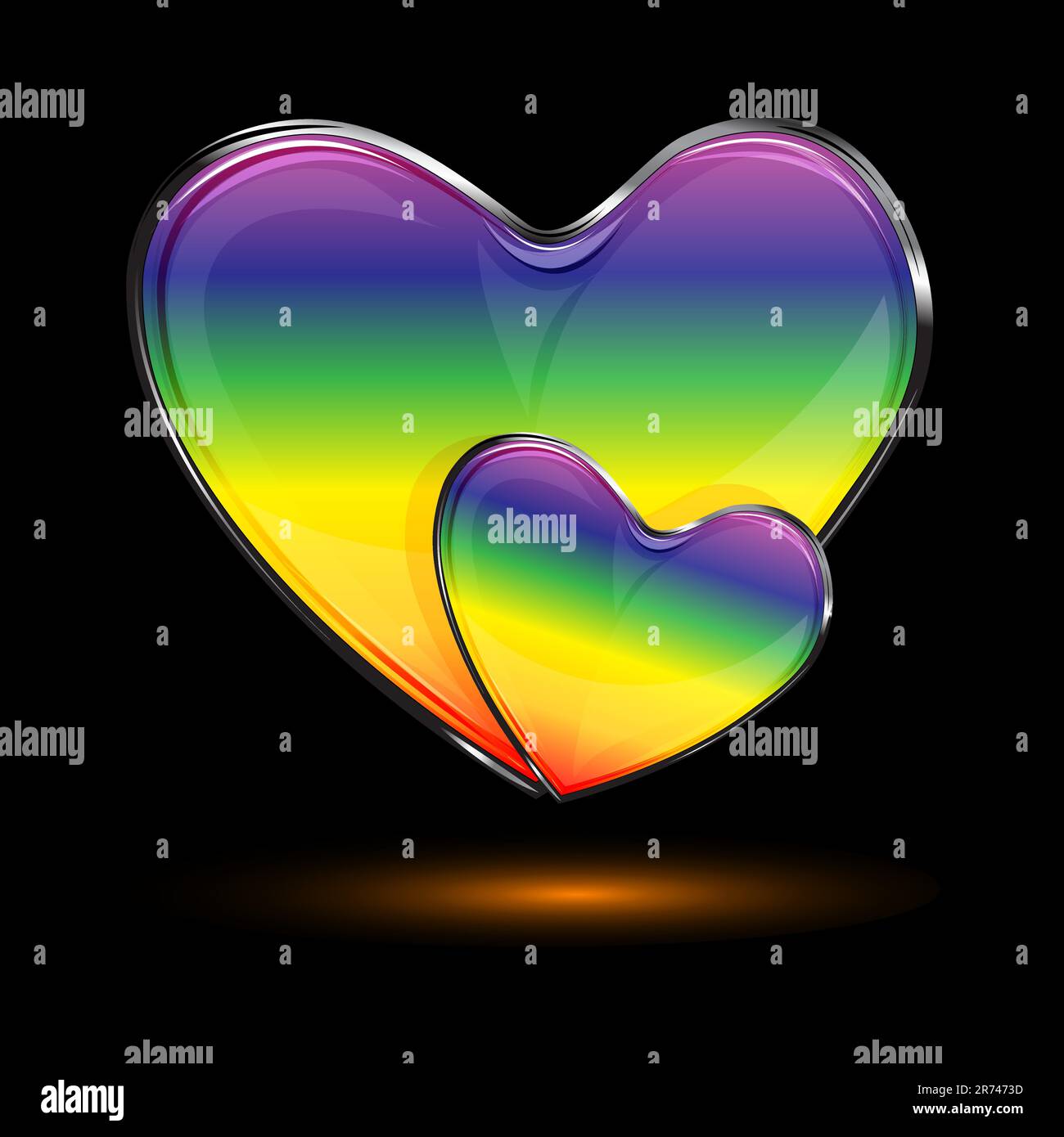 illustration of colorful hearts Stock Vector Image & Art - Alamy