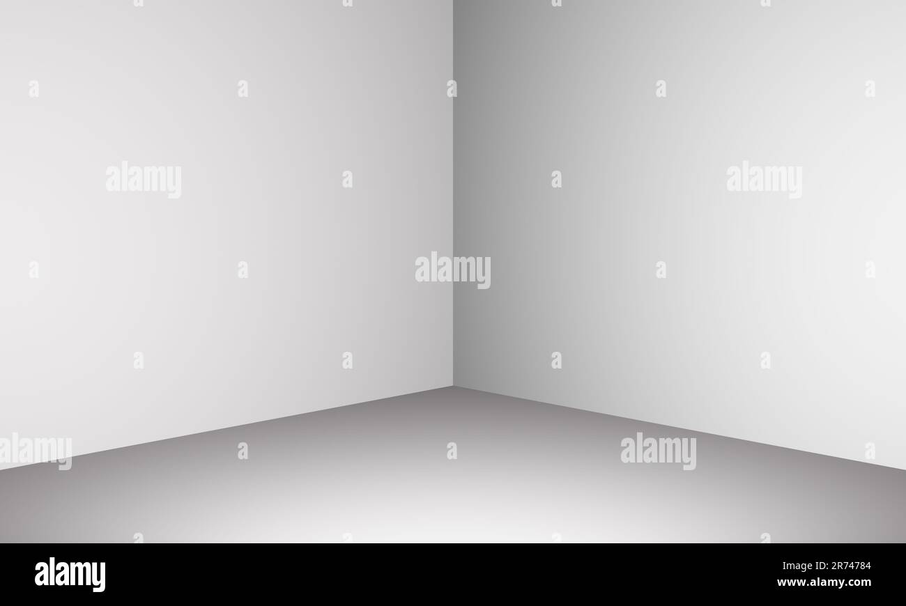Empty room design with white wall and floor 3d rendering Stock Photo ...
