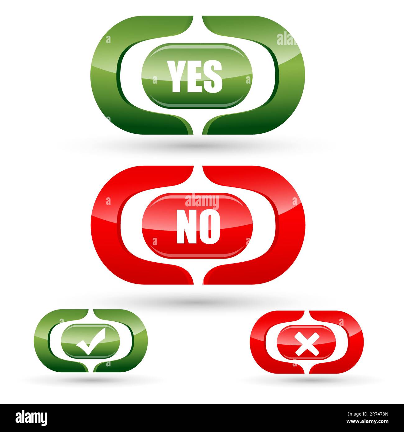 illustration of yes and no buttons on white background Stock Vector ...