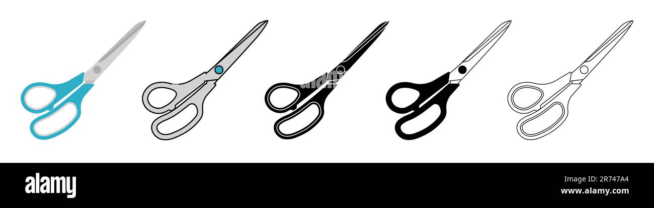 Scissors icons set. Isolated cutting scissors. Pictogram of scissor ...