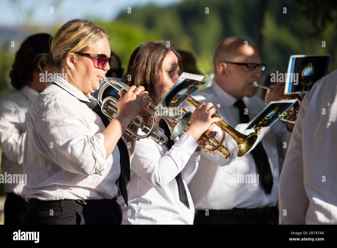 Whit Friday Brass Band contests. PIC shows Dobcross contest Stock Photo ...