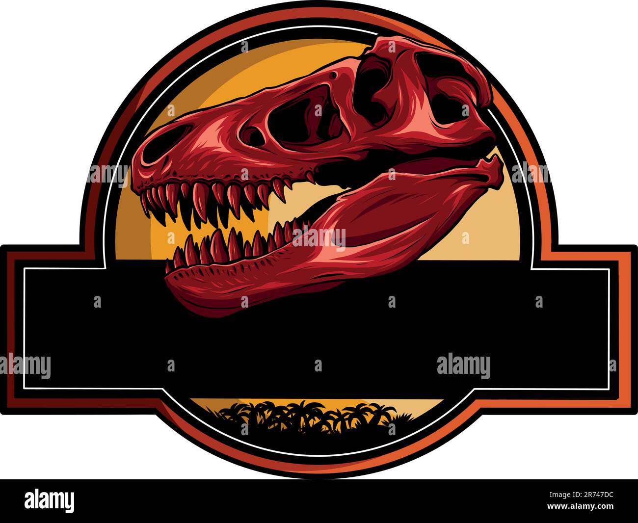 skull of dinosaur tyrannosaurus rex. vector illustration design Stock ...