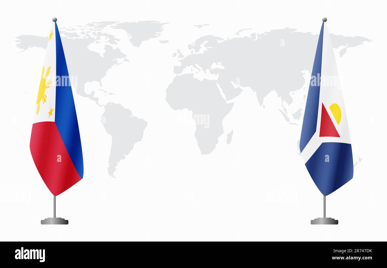 Philippines and Saint Martin flags for official meeting against ...