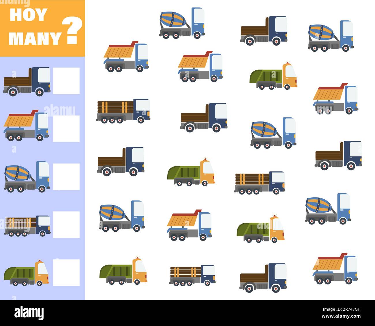 Counting game for preschool children. Educational math game. Count how ...