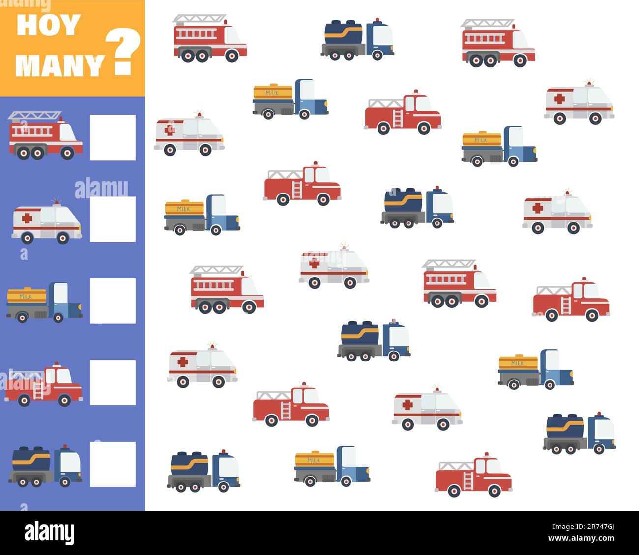 Counting game for preschool children. Educational math game. Count how ...