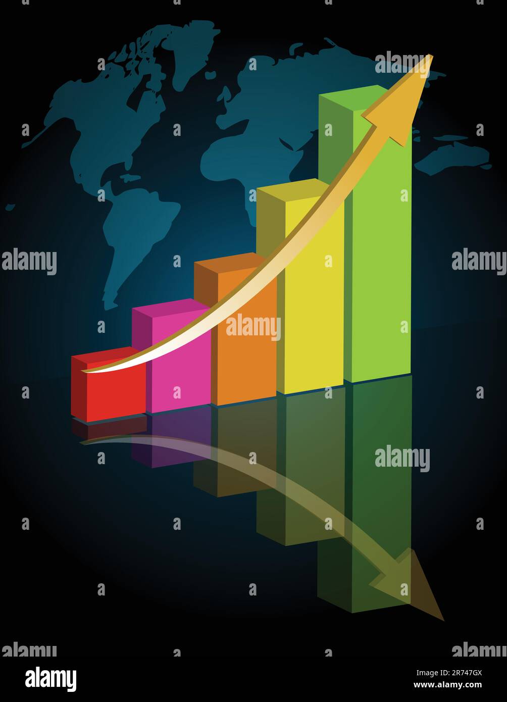Business graph with world background. / Business success - graph Stock ...