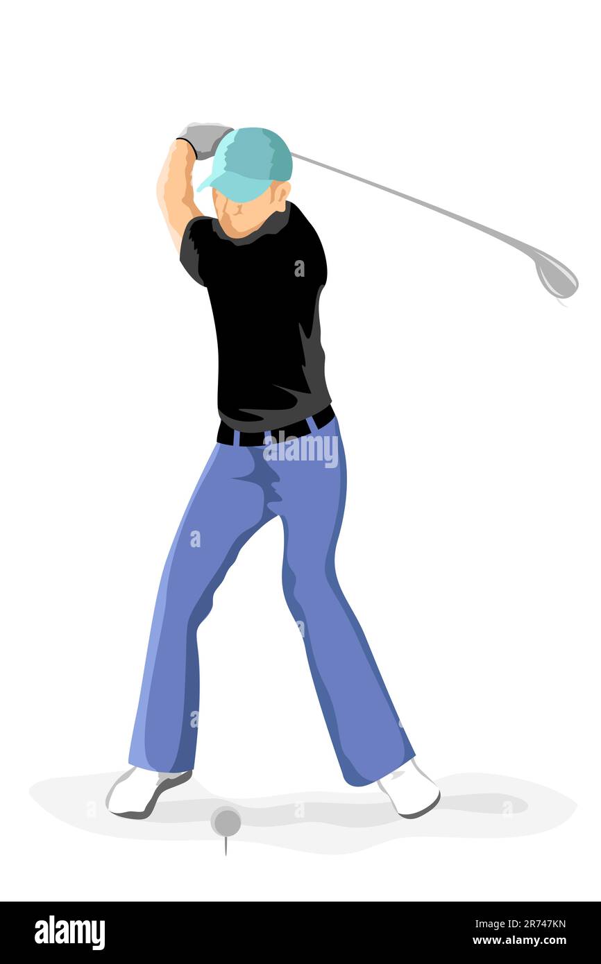 illustration of golf player on white background Stock Vector Image ...