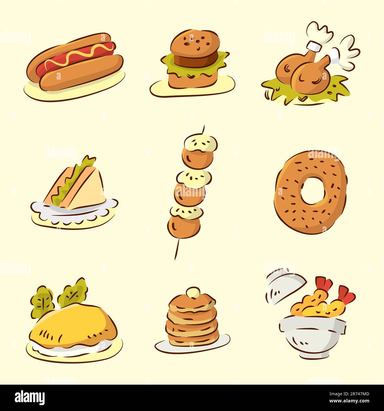 cute cartoon food Stock Vector Image & Art - Alamy