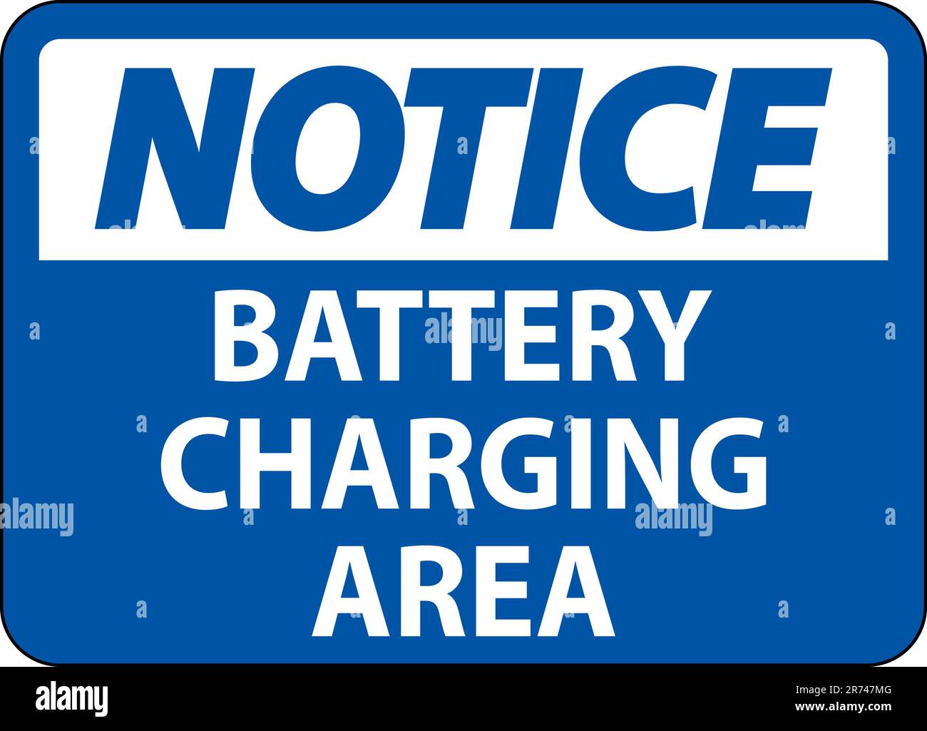 Notice Sign Battery Charging Area On White Background Stock Vector ...