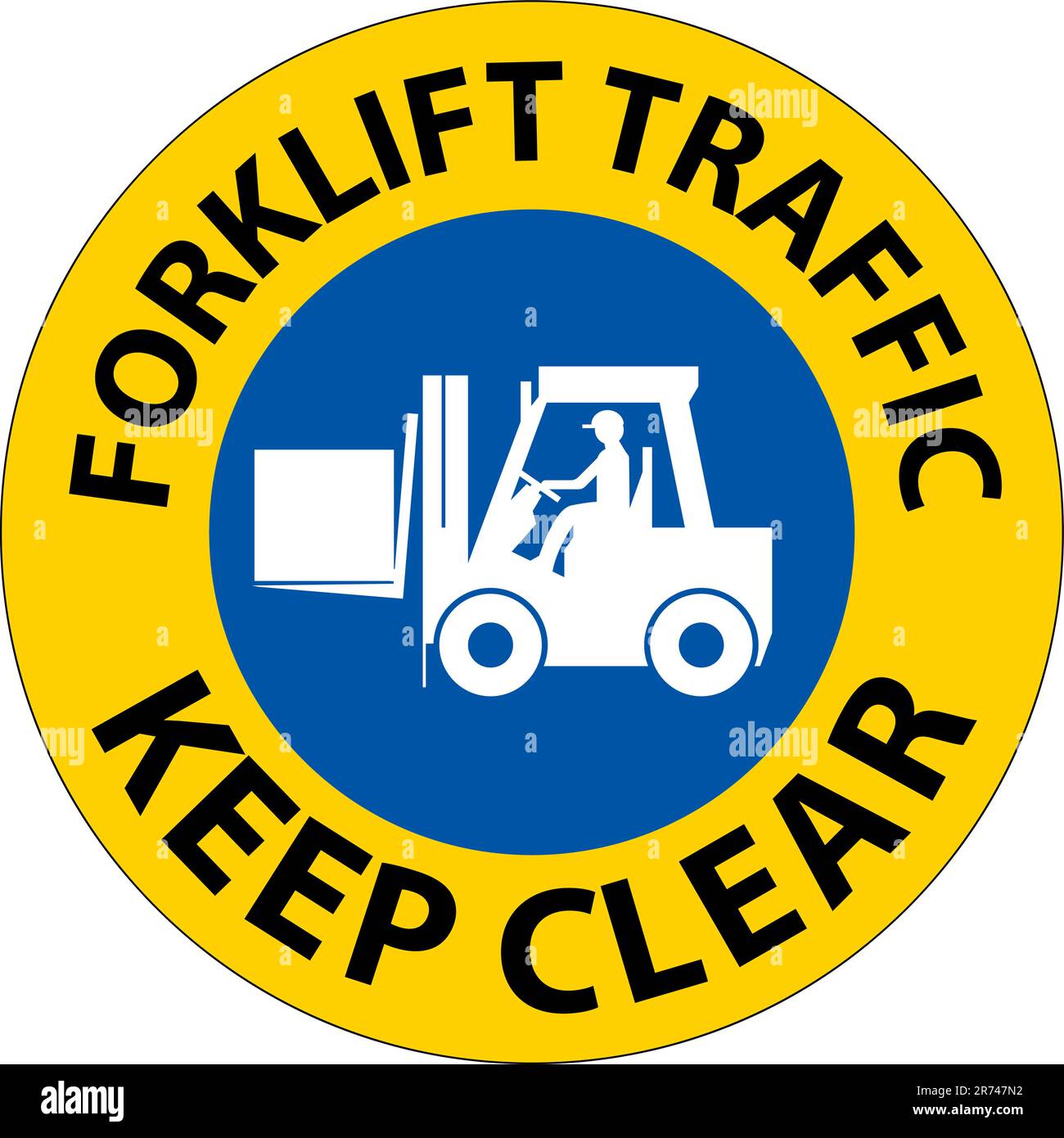 Forklift Traffic Keep Clear Sign On White Background Stock Vector Image ...