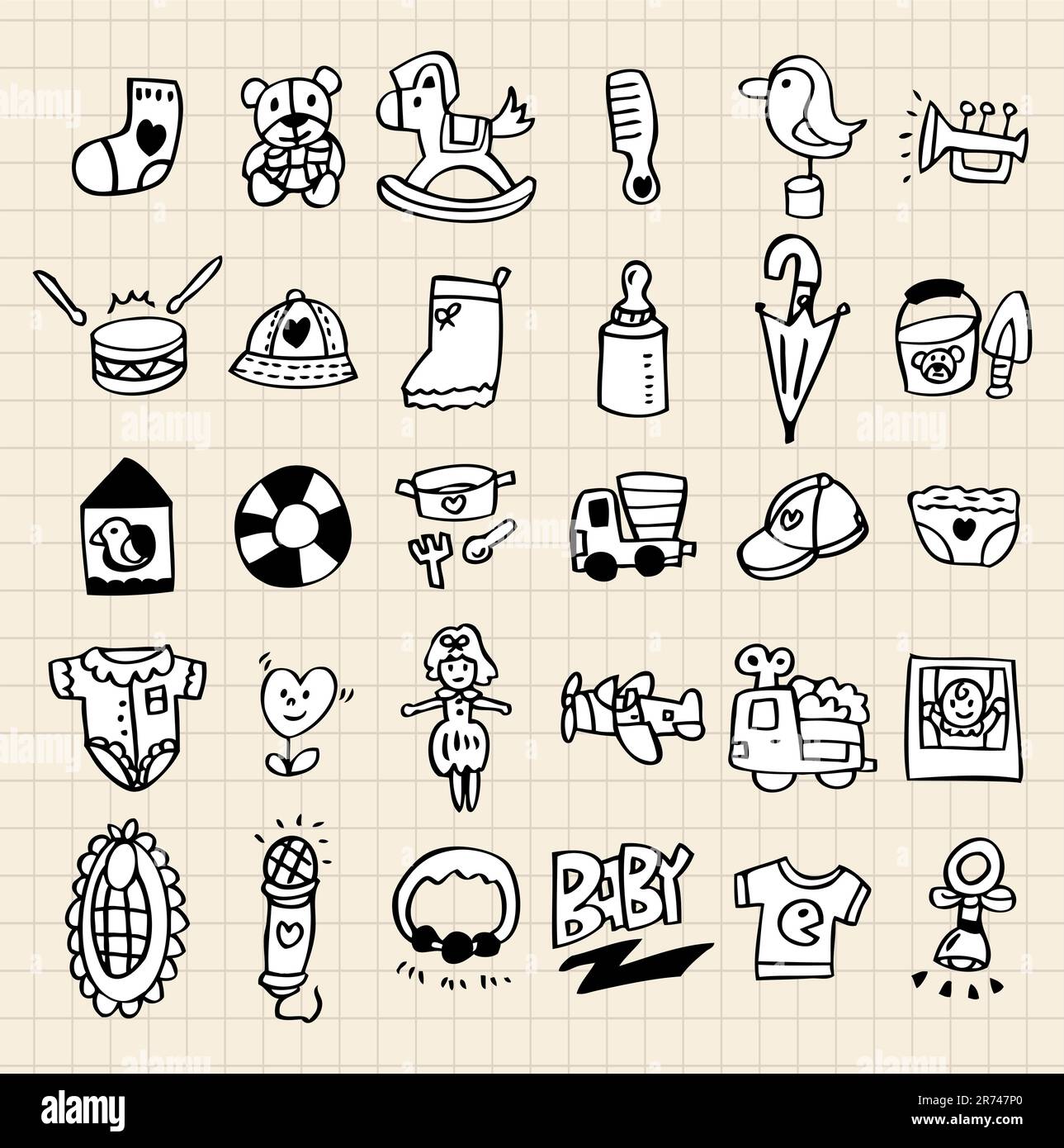 hand draw baby element Stock Vector Image & Art - Alamy