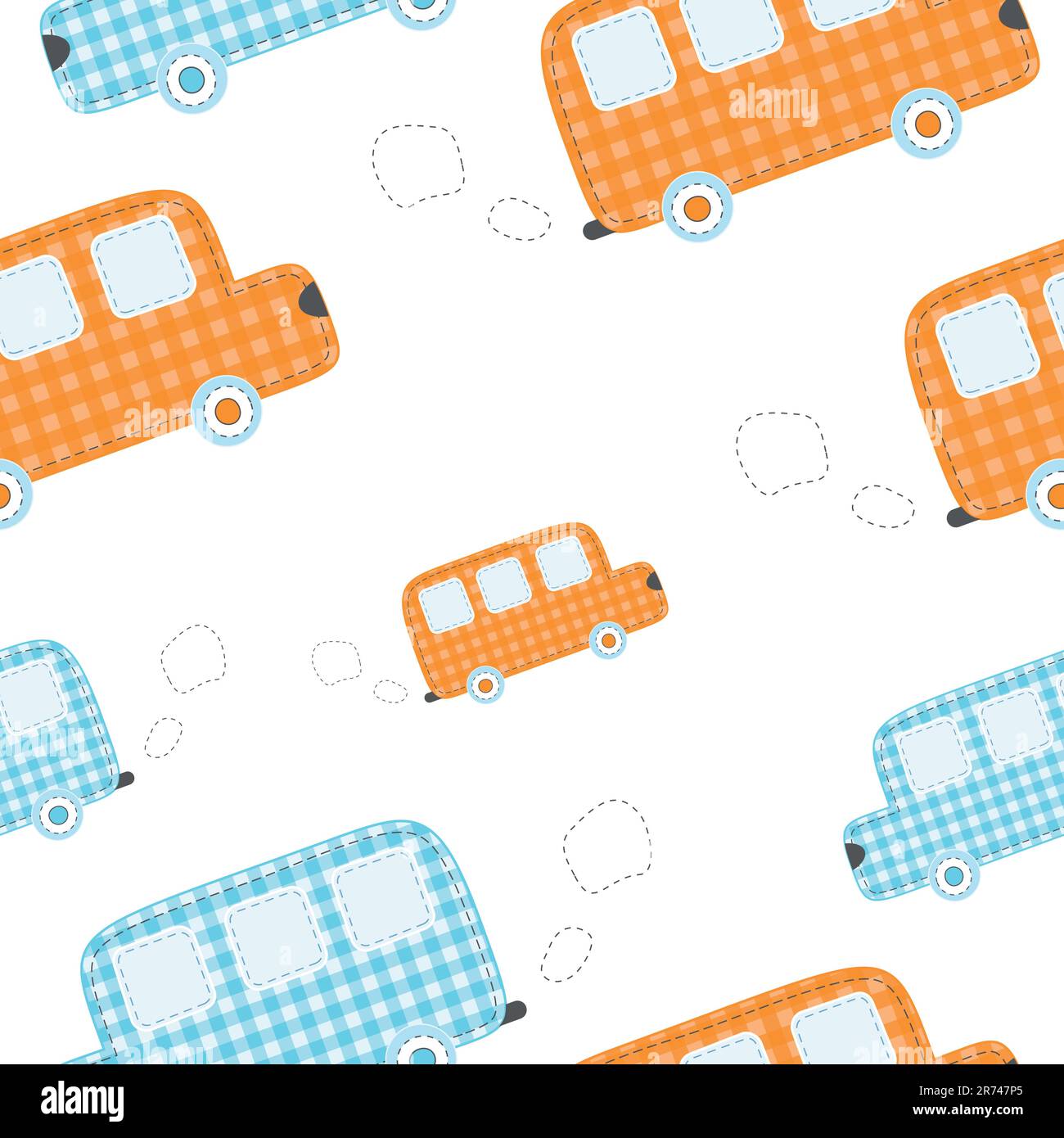 seamless vector wallpaper of cute fabric cars Stock Vector Image & Art ...