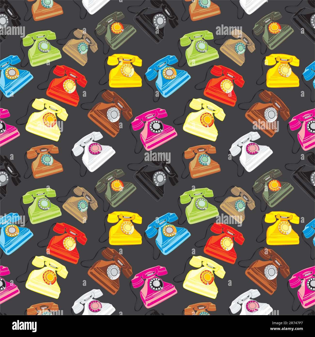 fully editable vector illustration seamless pattern isolated phones ...