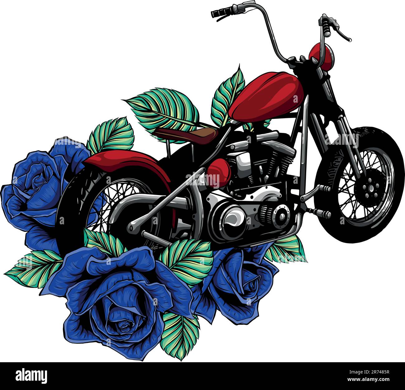 illustration of custom motorcycle chopper vector design Stock Vector ...
