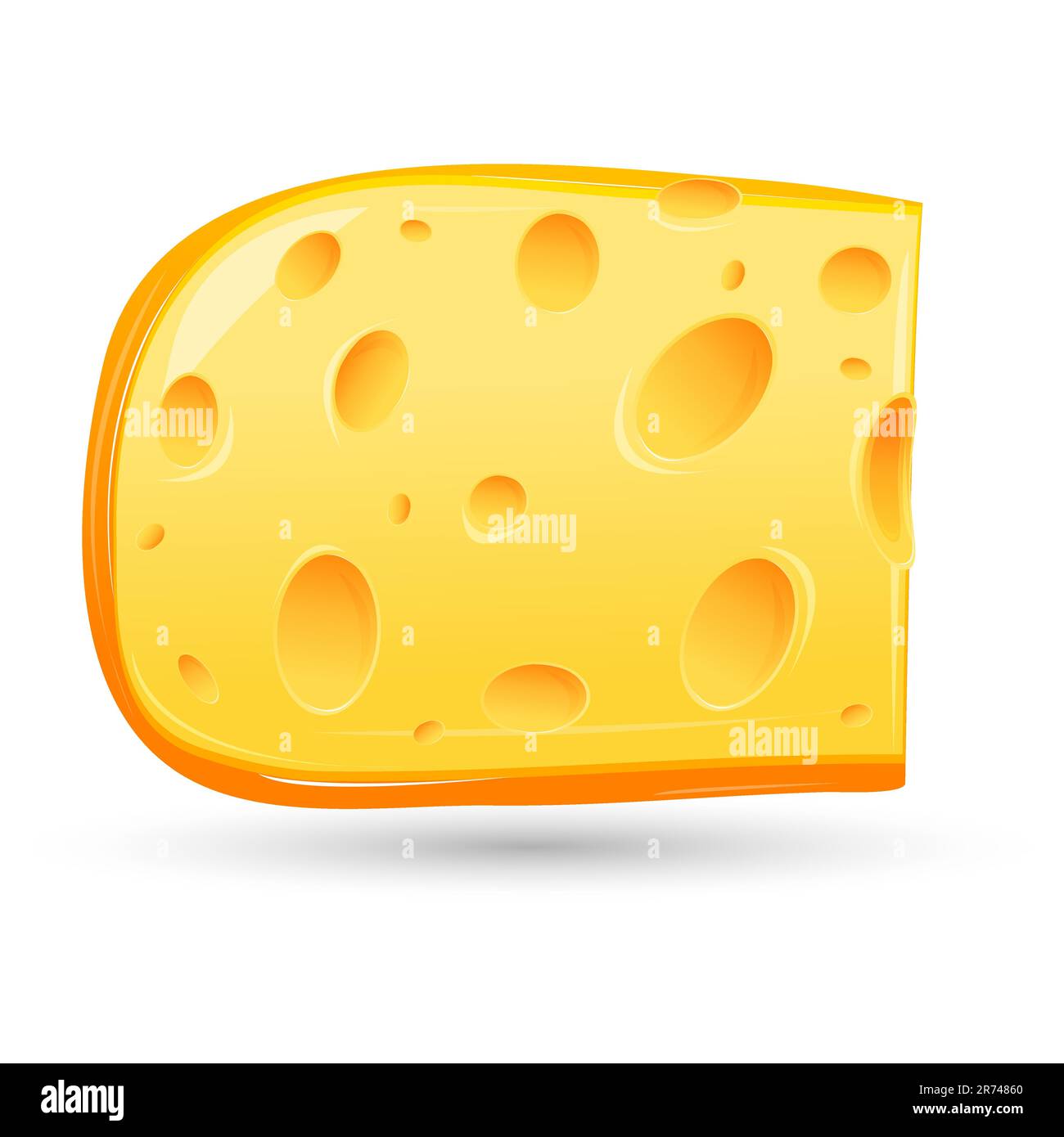 illustration of cheese piece on white background Stock Vector Image ...