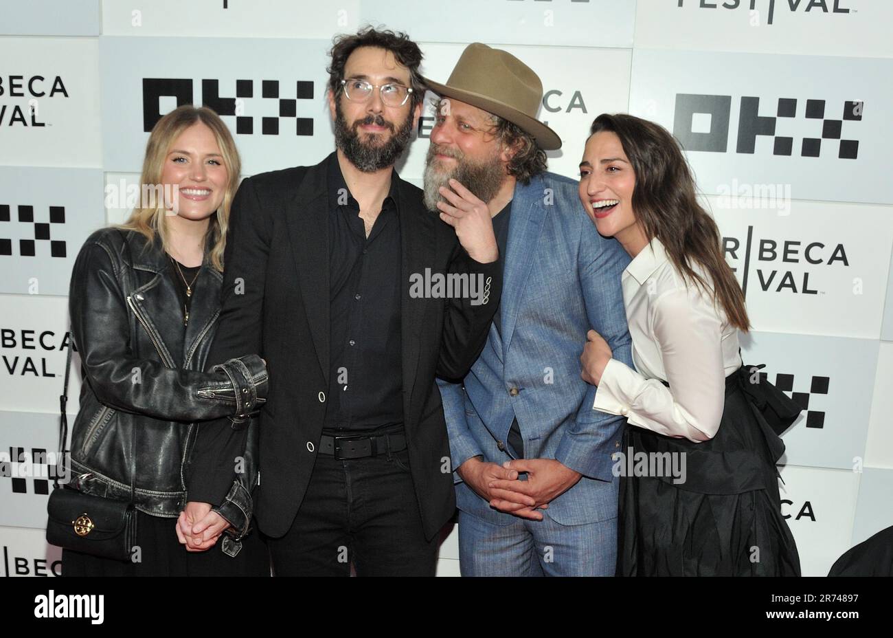 New York, USA. 12th June, 2023. L-R: Natalie McQueen, Josh Groban, Joe ...
