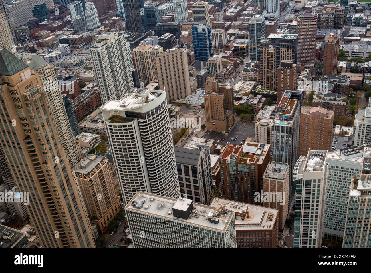 Aerial view of Chicago downtown with high rise buildings Stock Photo ...