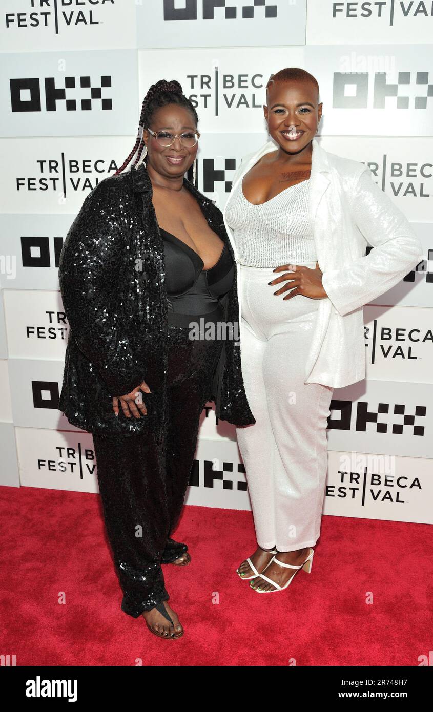 New York, USA. 12th June, 2023. Nyla Watson (L) and guest attend the ...