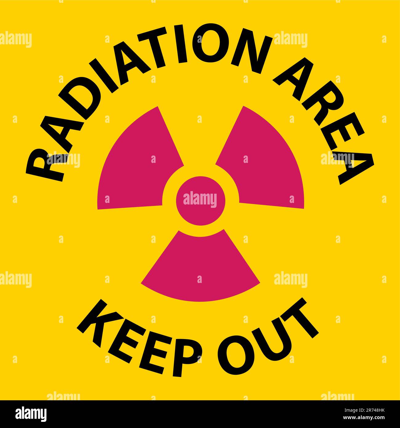 Notice Radiation Area Keep Out Sign On White Background Stock Vector ...