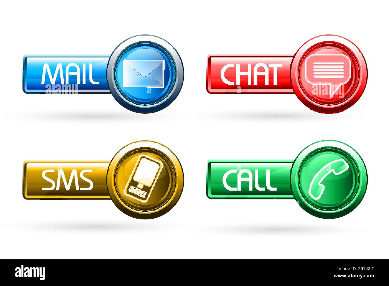 illustration of communication buttons on white background Stock Vector ...