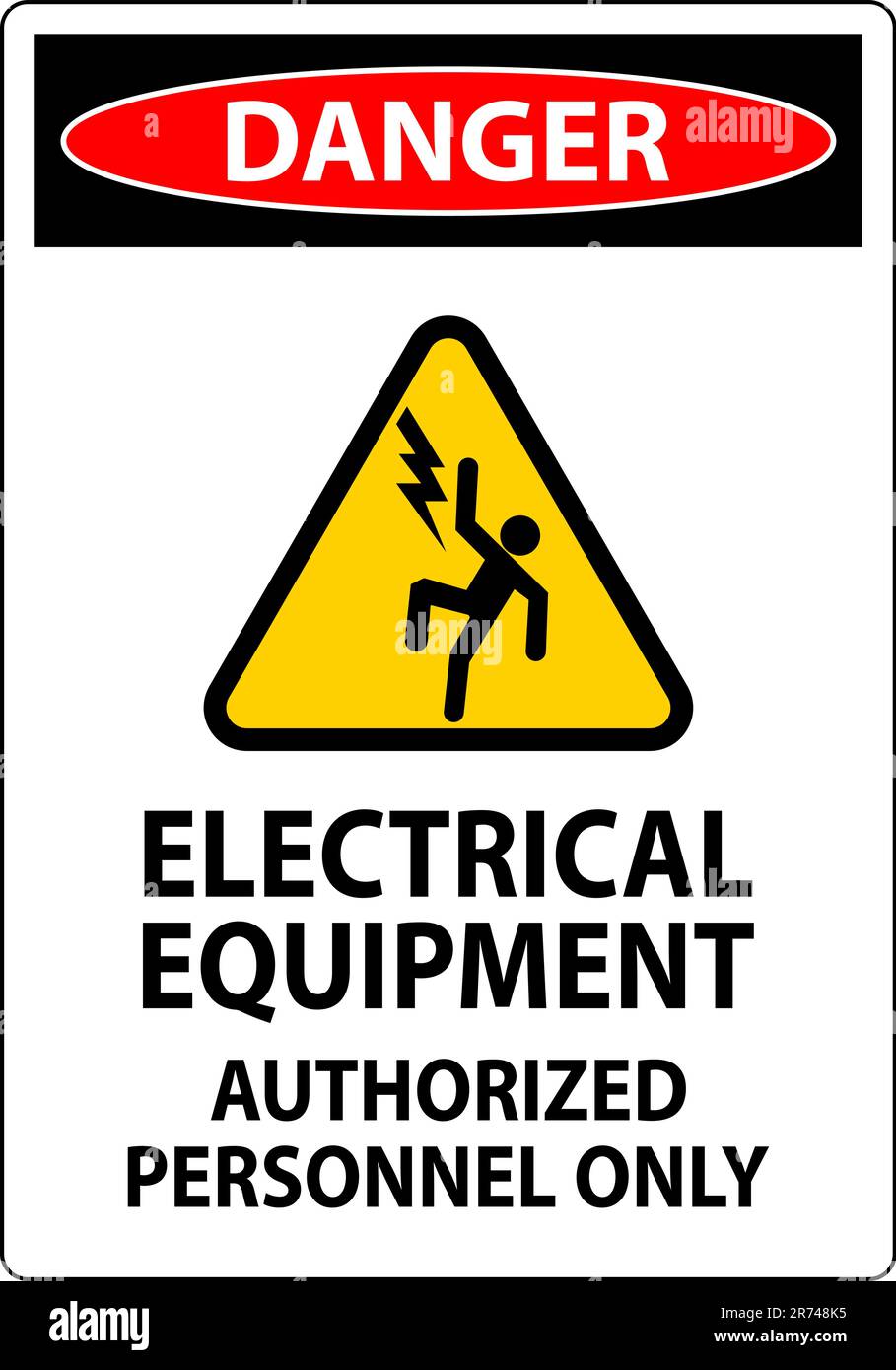 Danger Label Electrical Equipment, Authorized Personnel Only Stock ...