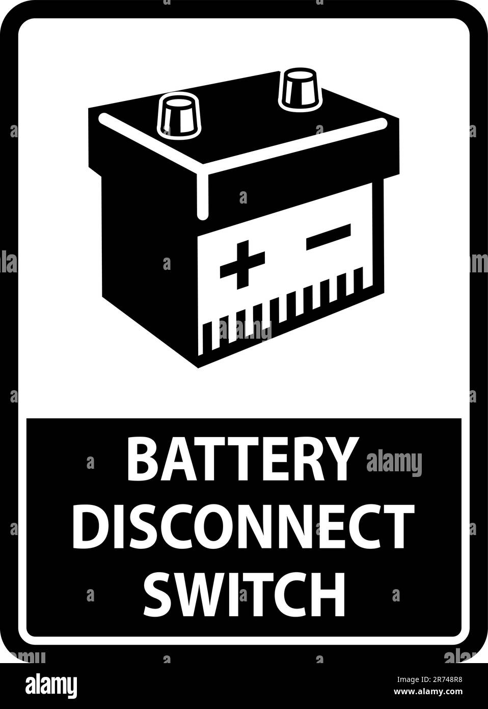 Battery Disconnect Switch Sign On White Background Stock Vector Image ...