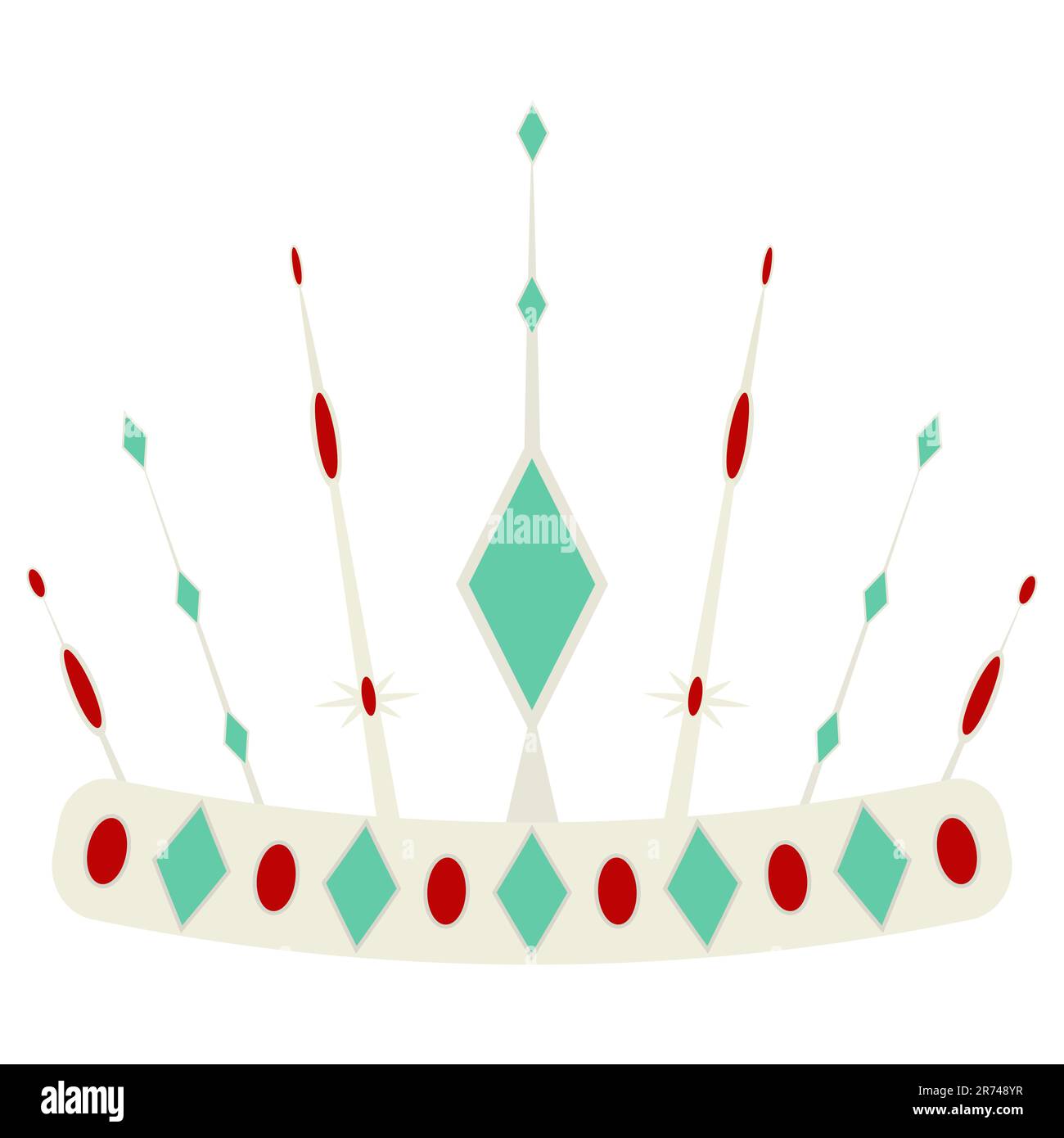 Platinum crown encrusted with precious stones Cartoon vector ...