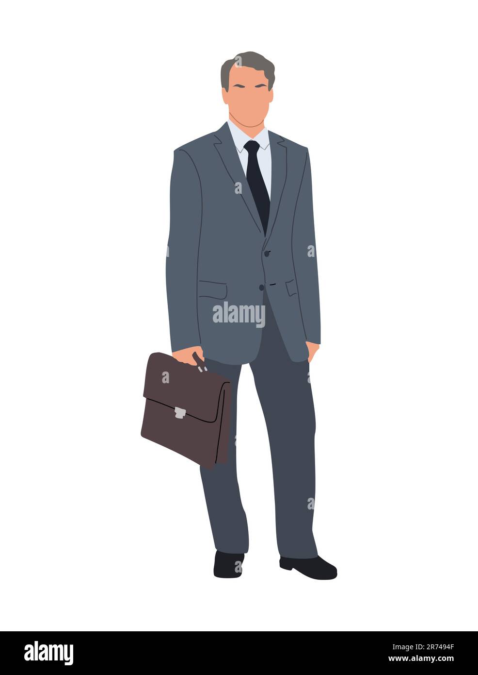 Senior Business man character standing vector art Stock Vector Image ...