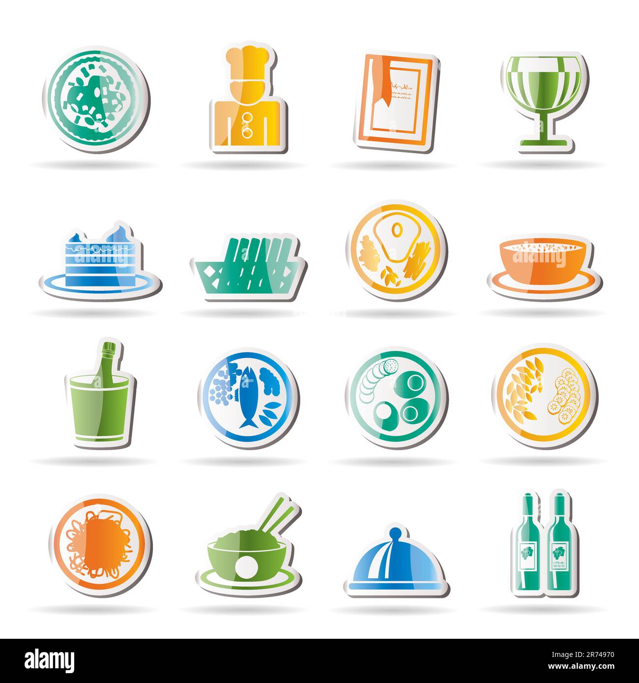 Restaurant, food and drink icons - vector icon set Stock Vector Image ...