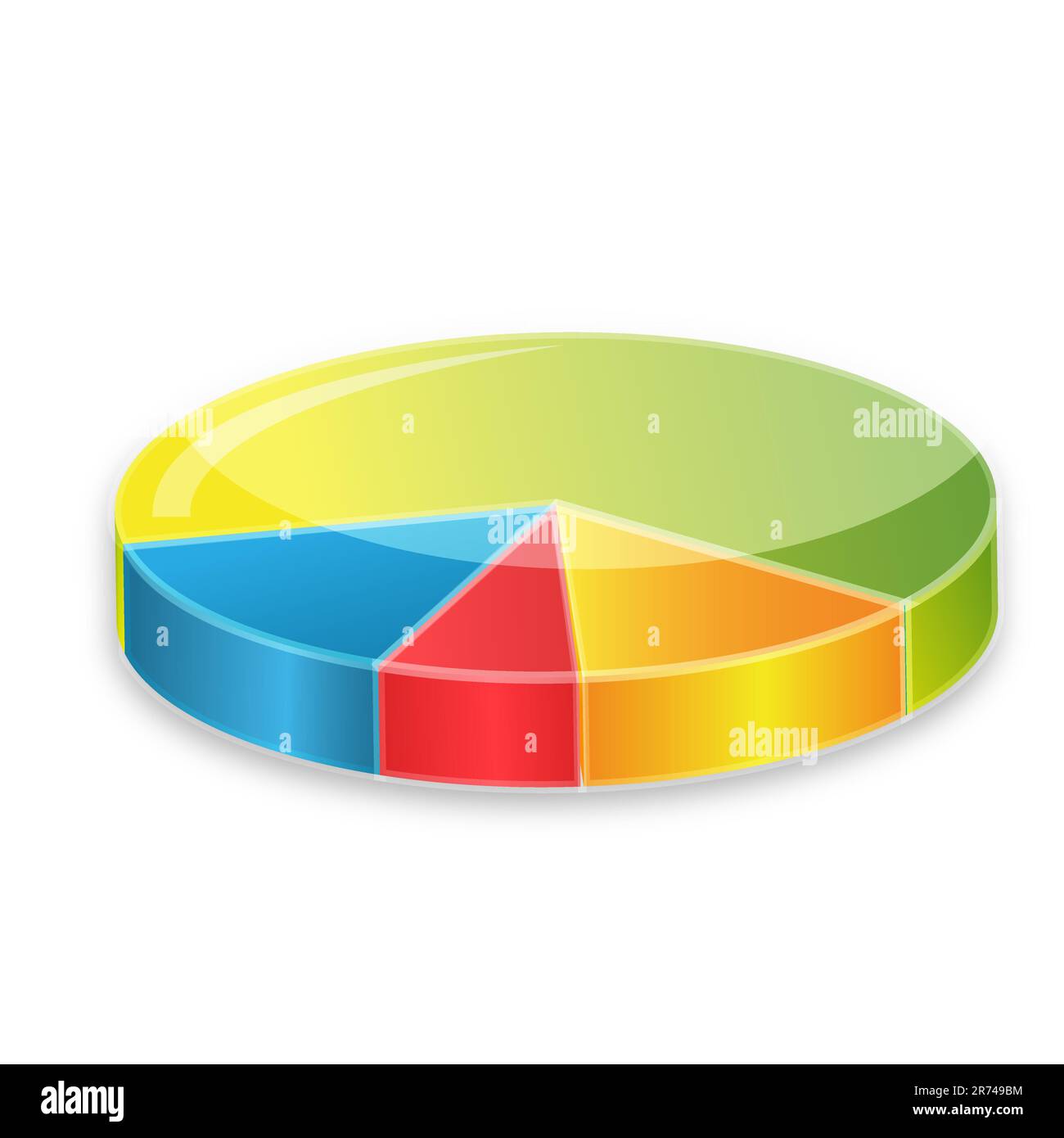 illustration of colorful pie chart on white background Stock Vector ...