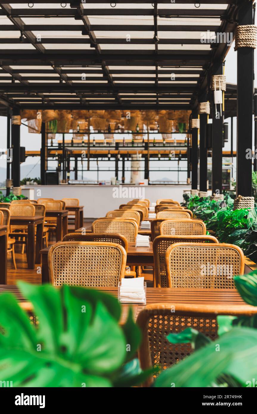 Open veranda summer cafe hi-res stock photography and images - Alamy