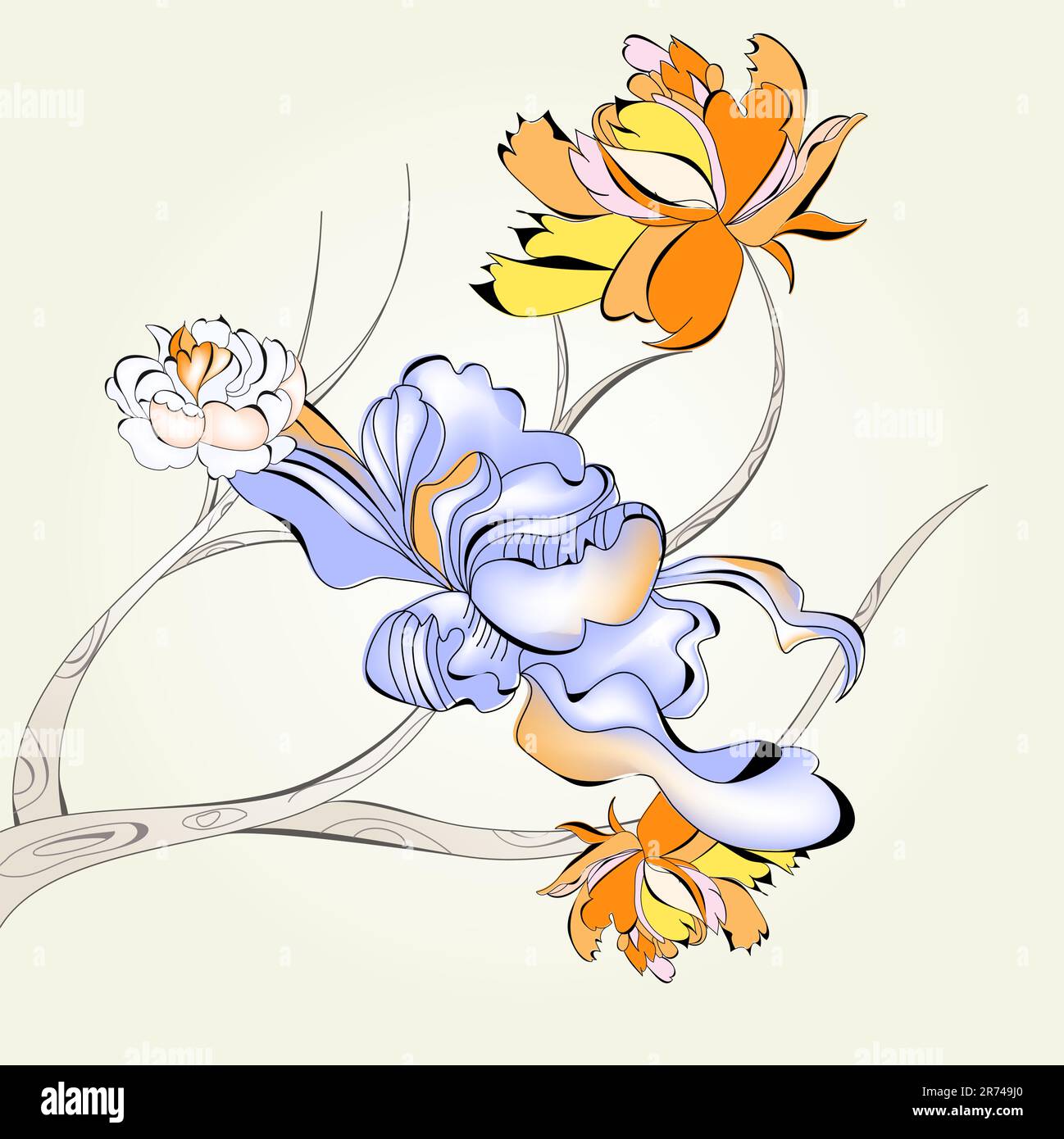 Decorative tree with flowers Stock Vector Image & Art - Alamy