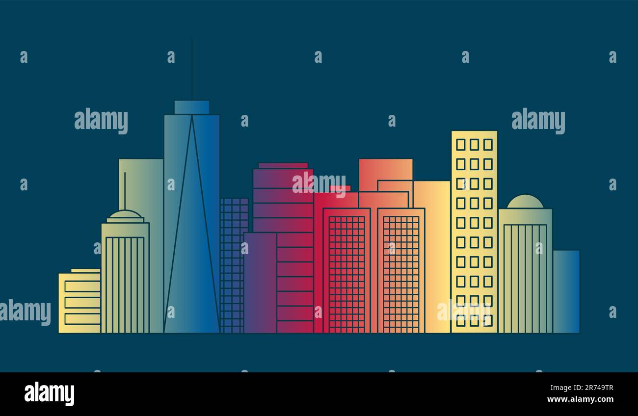 City building one line Stock Vector Images - Alamy