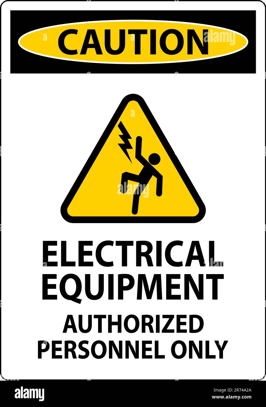 Caution Label Electrical Equipment, Authorized Personnel Only Stock ...