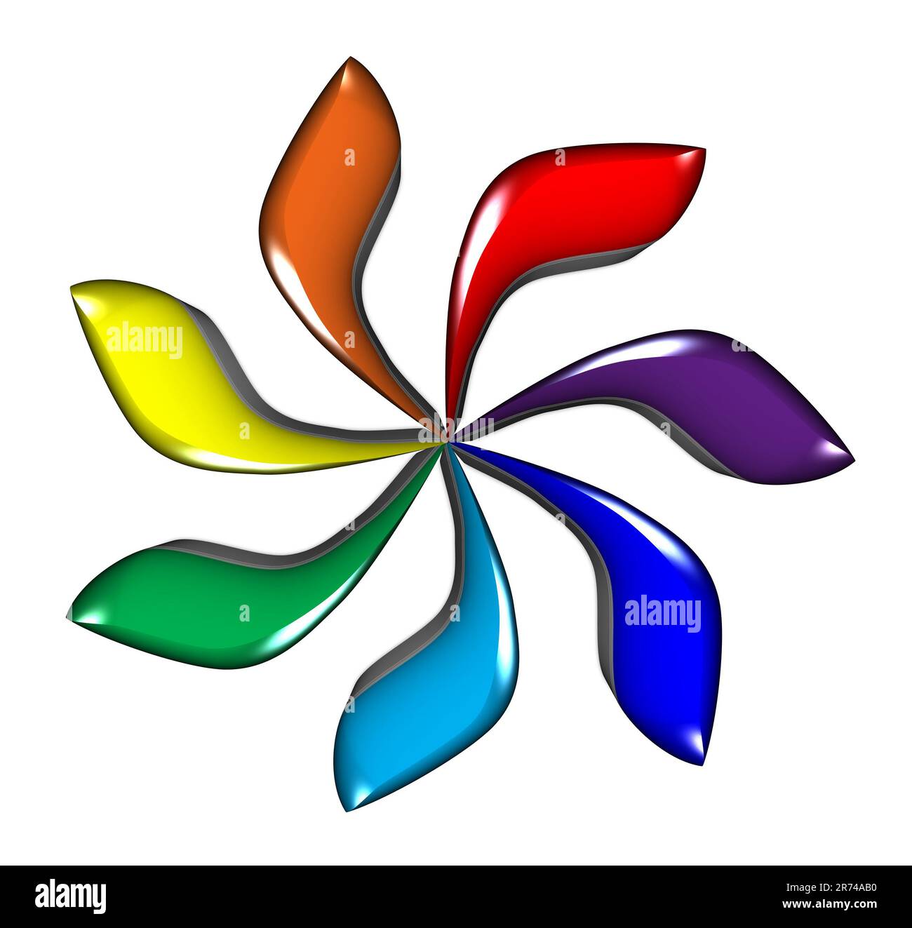 rainbow color floral petal swirl as a logo Stock Photo - Alamy