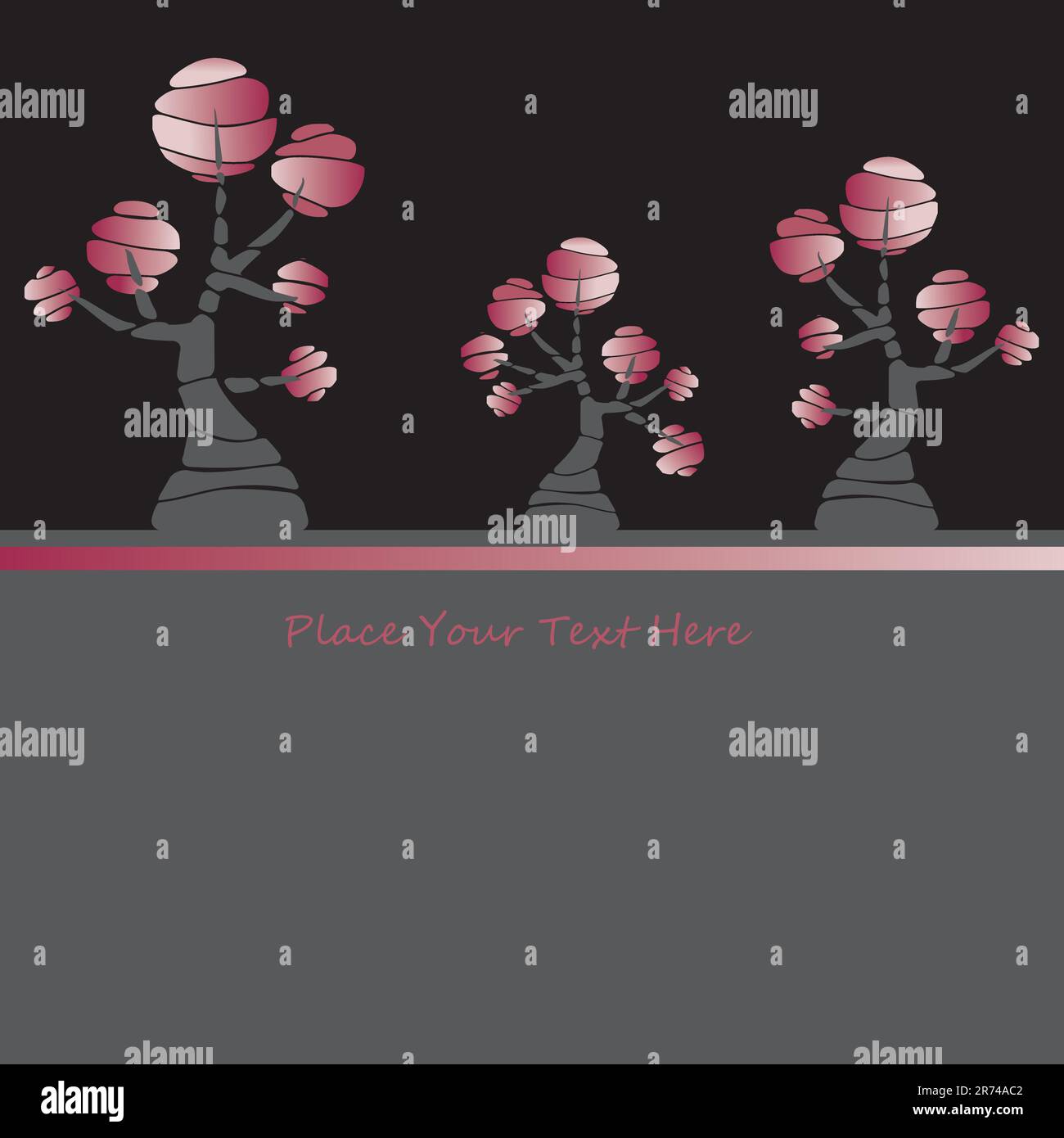 card design with stylized trees and text. vector illustration card ...