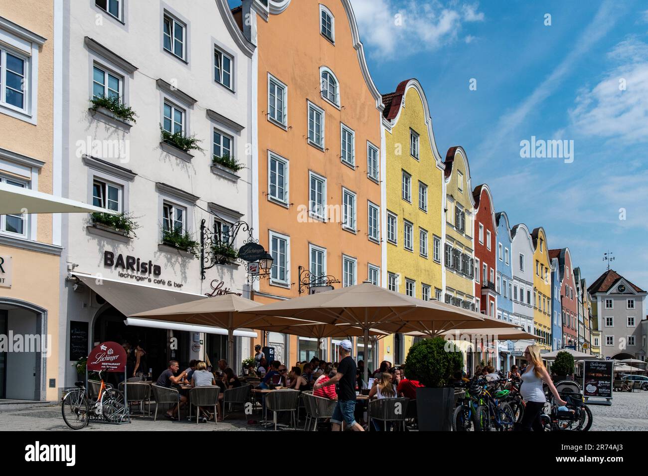 Scharding is a colorful baroque town in Upper Austria Stock Photo - Alamy