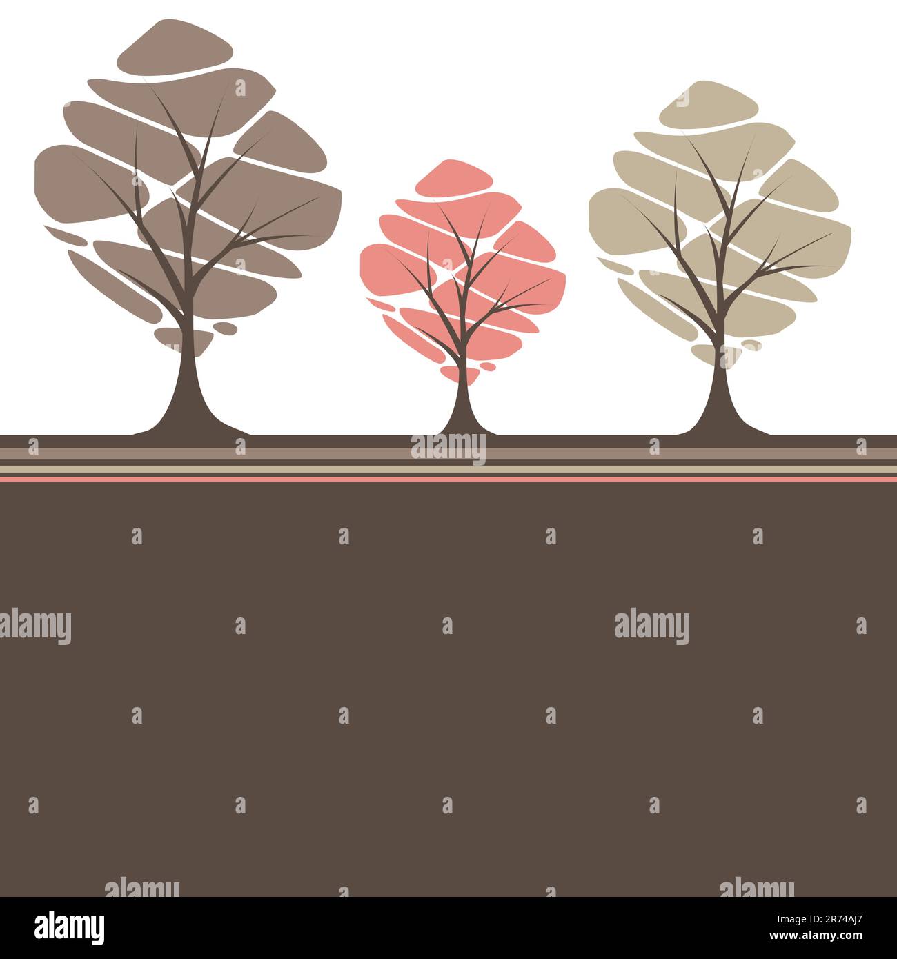 card design with stylized trees and text. vector illustration card ...