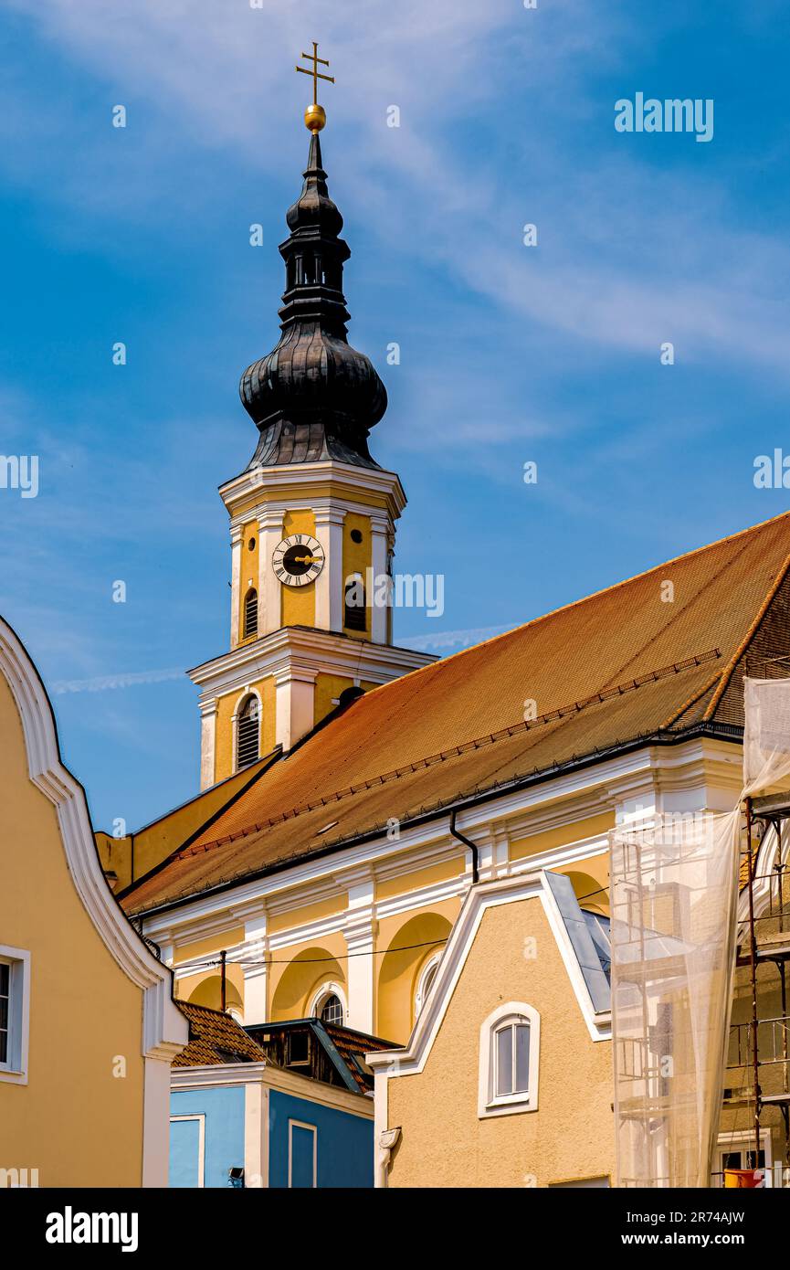 Scharding is a colorful baroque town in Upper Austria Stock Photo - Alamy