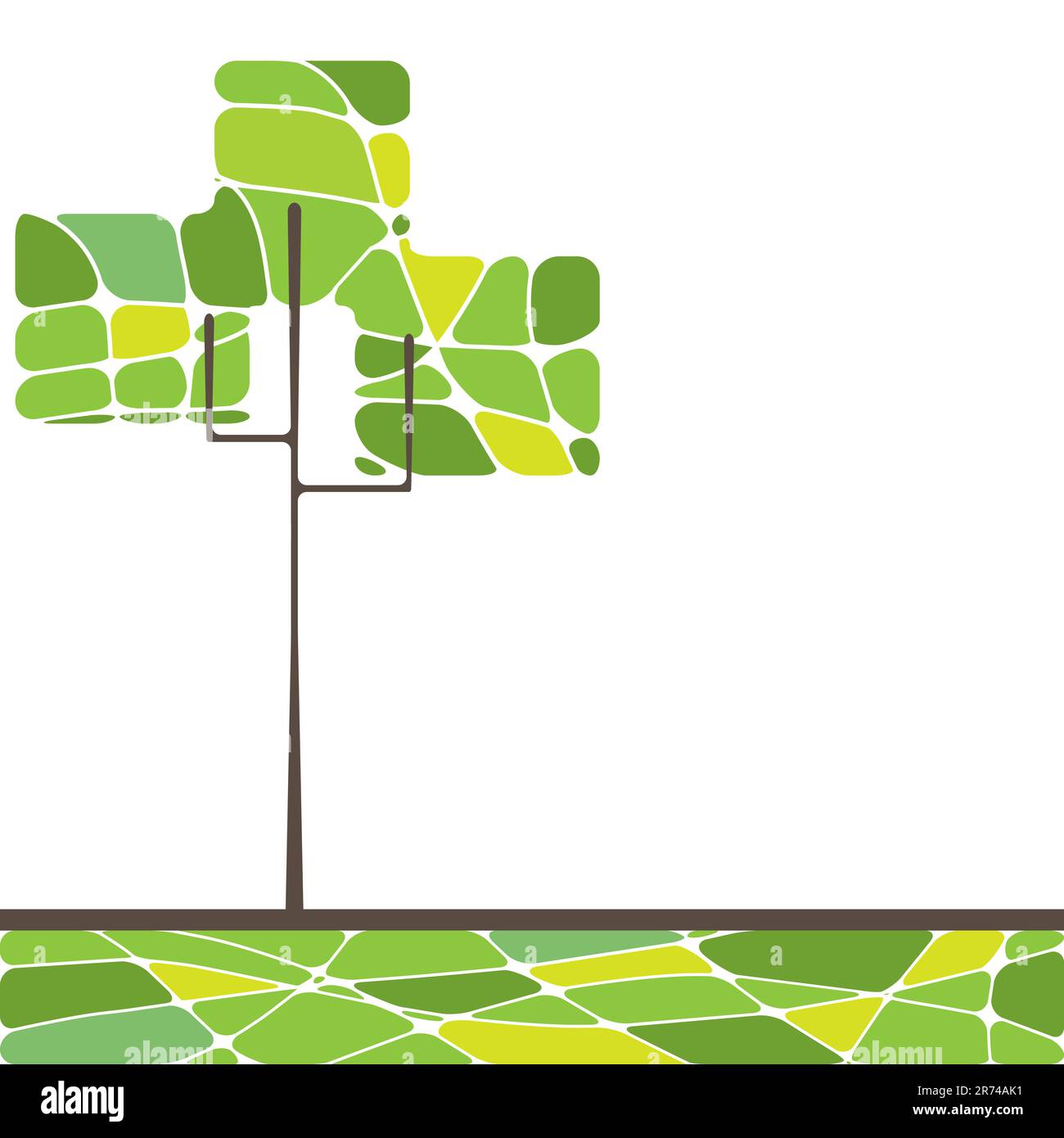 card design with stylized trees and text. vector illustration card ...