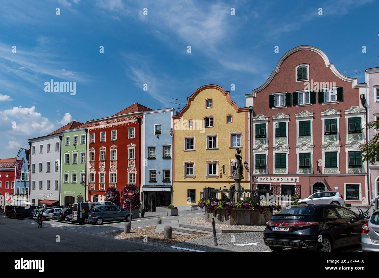 Scharding is a colorful baroque town in Upper Austria Stock Photo - Alamy