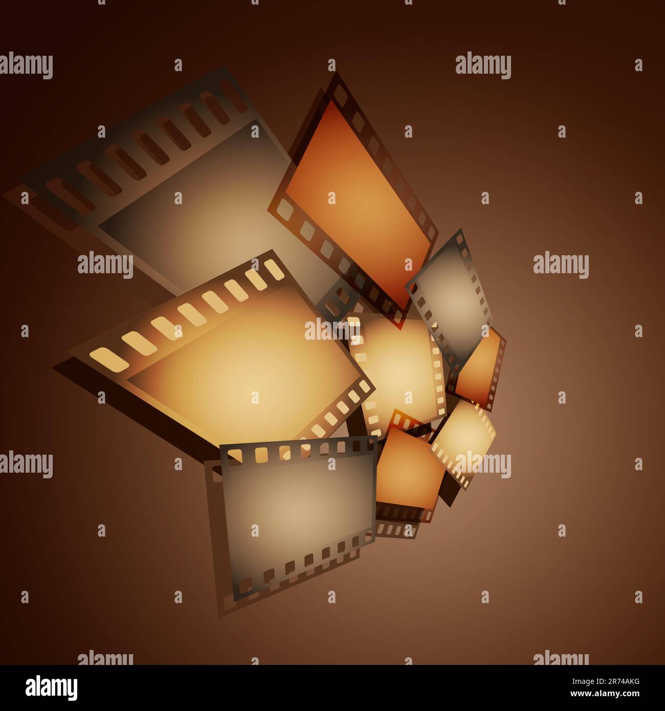Collection of photographic shots on a brown background Stock Vector ...