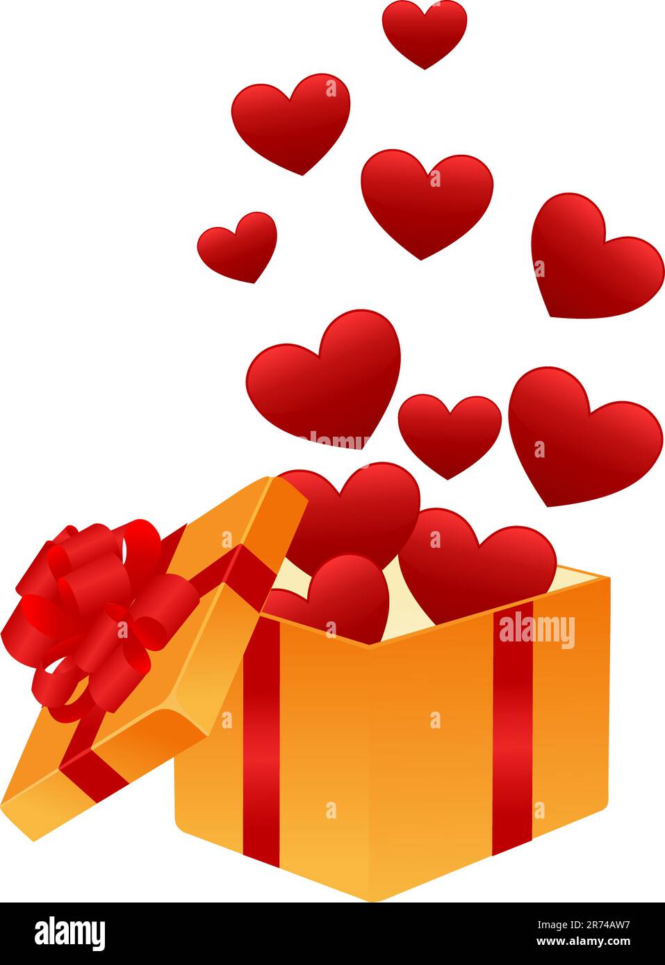 Heart box on red background. Vector illustration Stock Vector Image ...