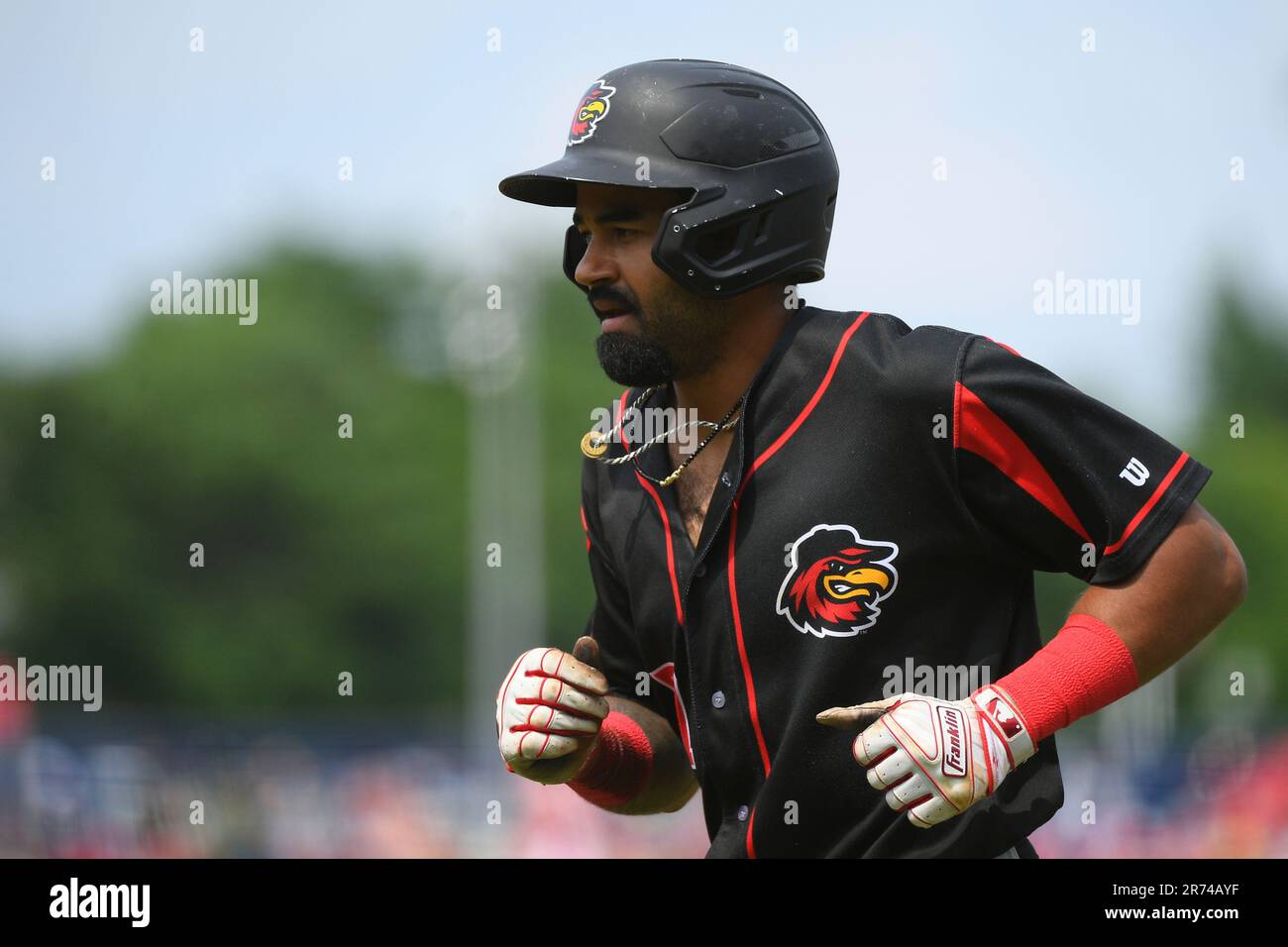 WORCESTER, MA - JUNE 11: Rochester Red Wings outfielder Derek Hill (7 ...