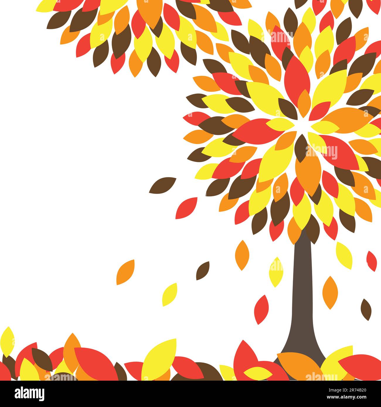 card design with stylized trees and text. vector illustration card ...