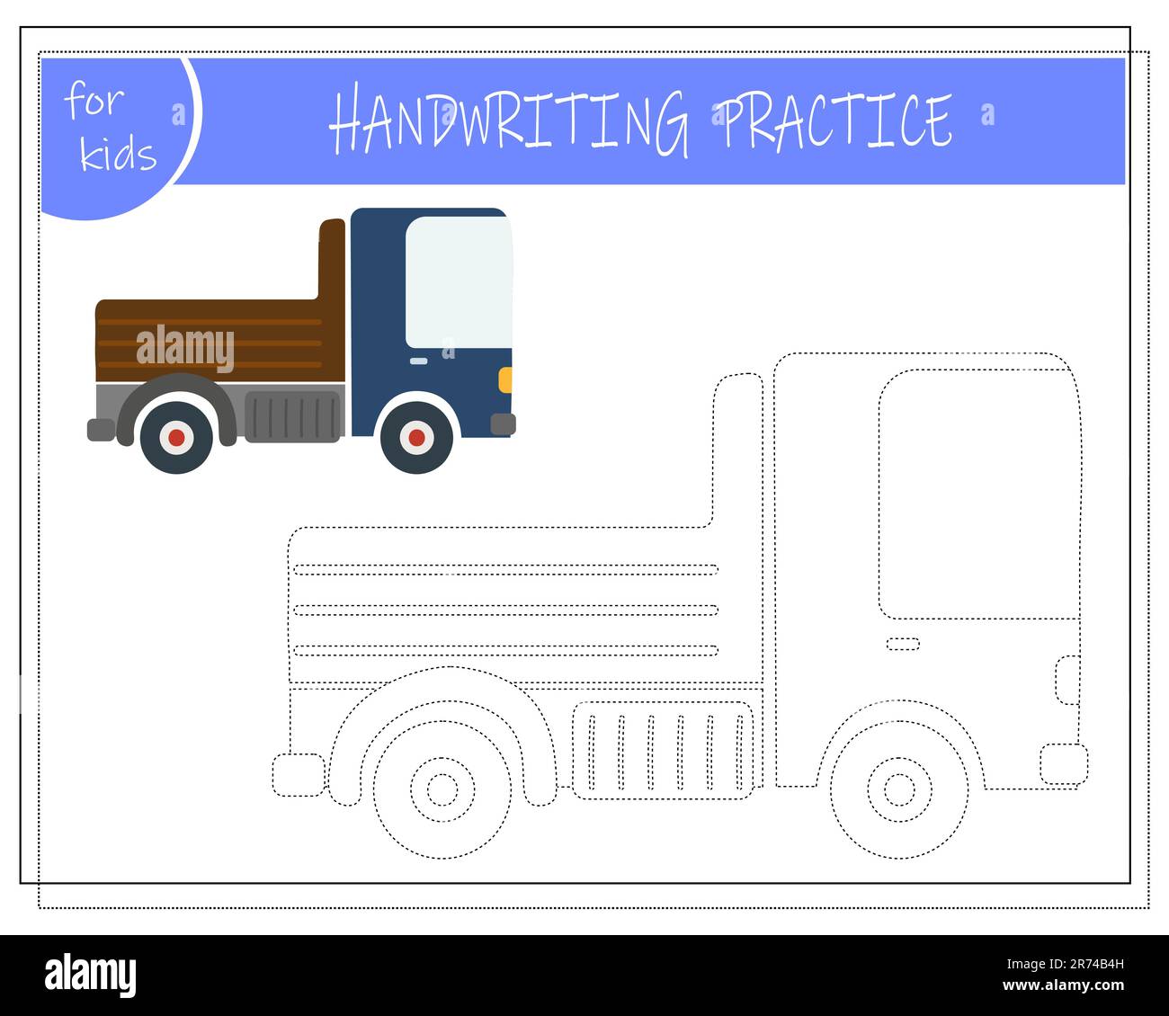 Connect the dots, educational game for kids, cartoon car truck Stock ...