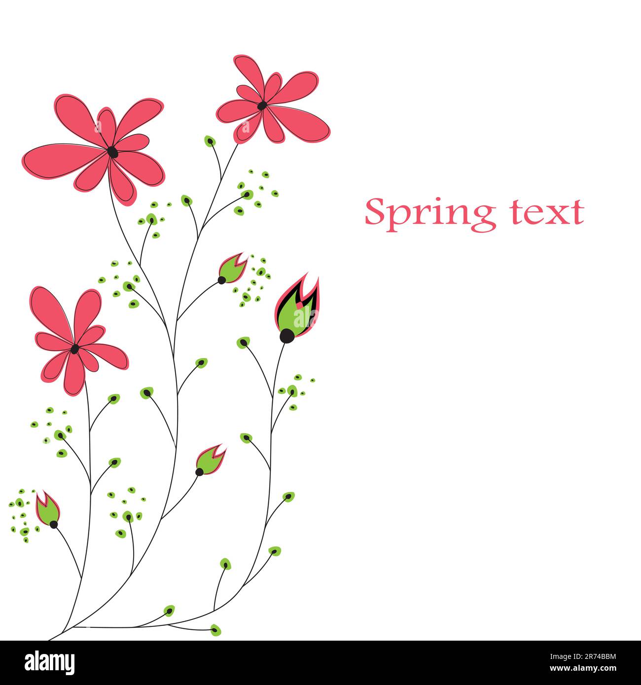 Colourful Spring flowers background. Vector illustration Stock Vector ...